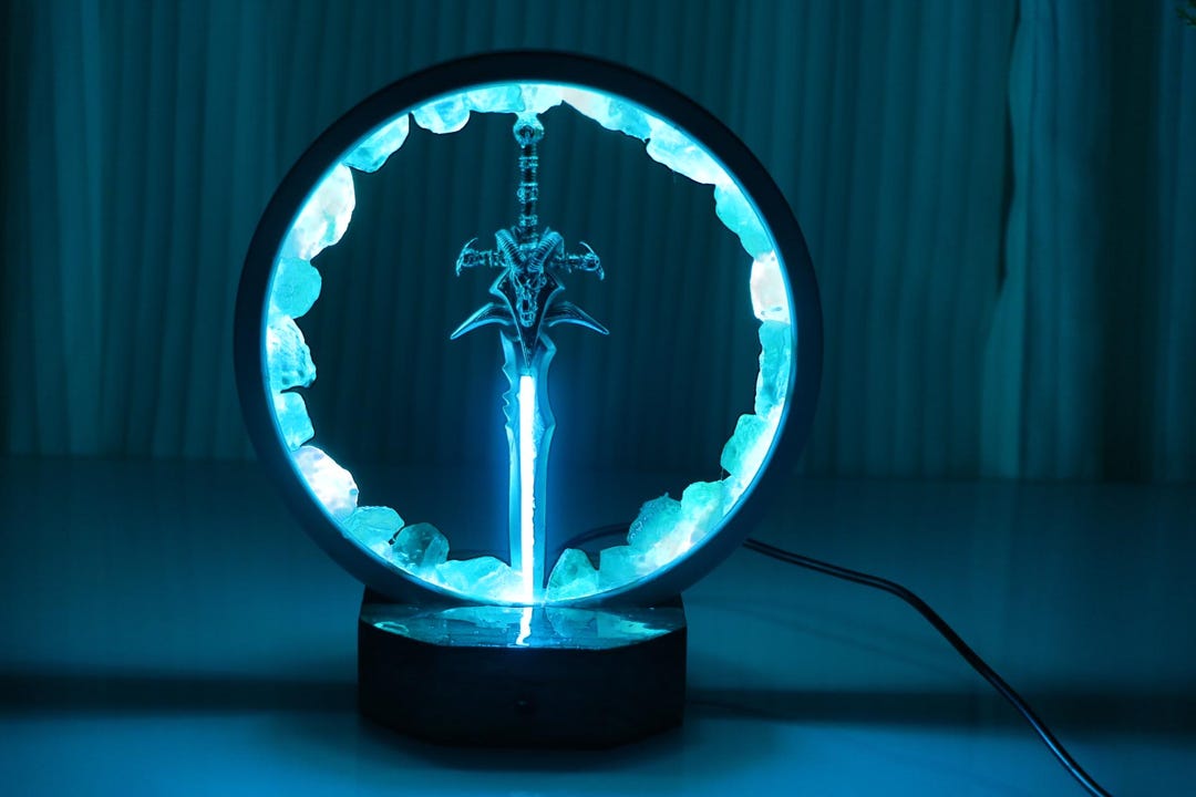 Handmade Lich King Frostmourne Night Light: Wow Flowing Water Sword - Etsy