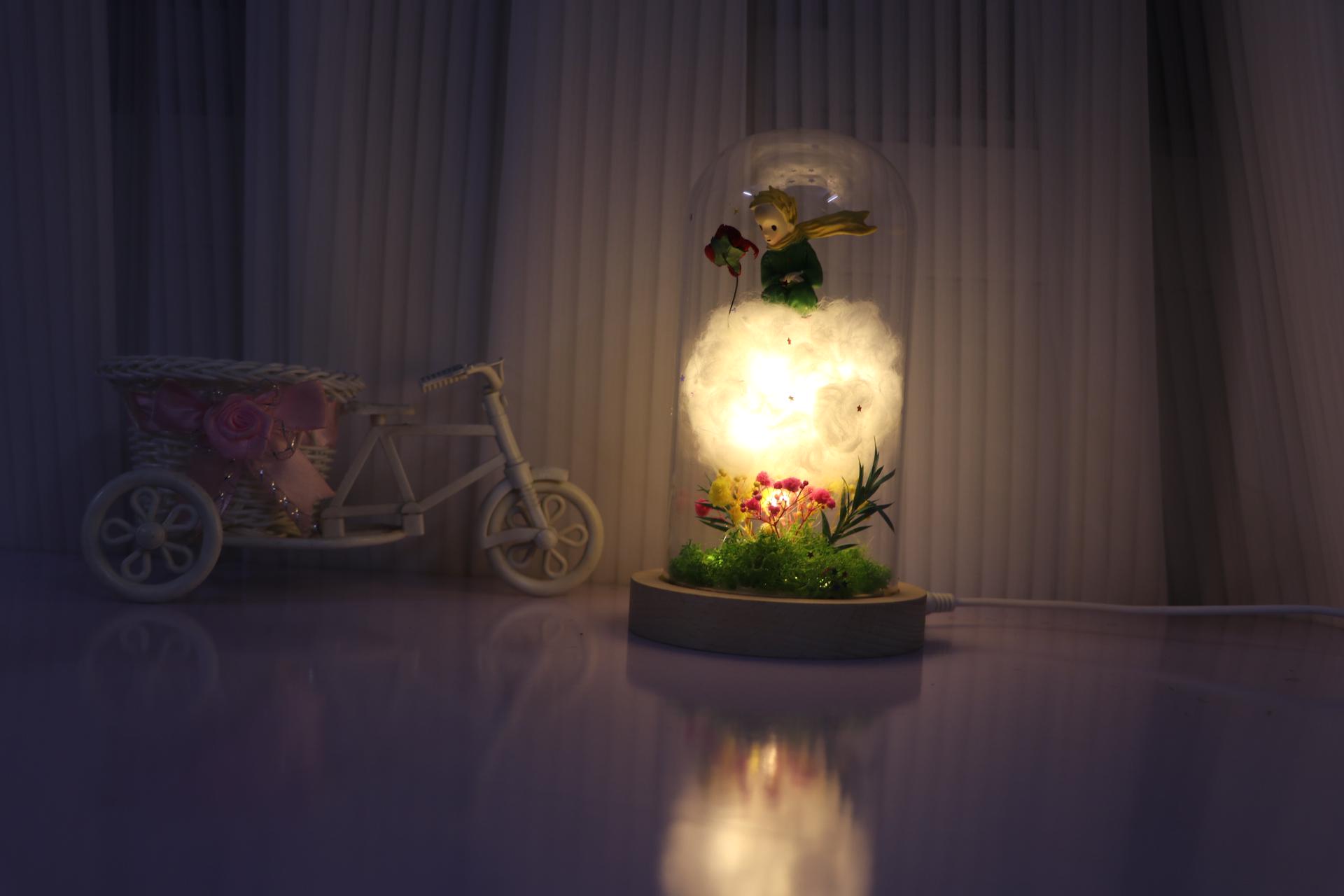 Little Prince Rose Lamp: Handmade Glass Cloud Night Light - Etsy