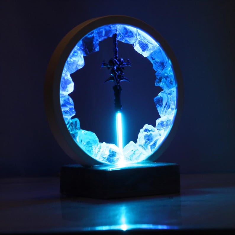 Handmade Lich King Frostmourne Night Light: Wow Flowing Water Sword - Etsy