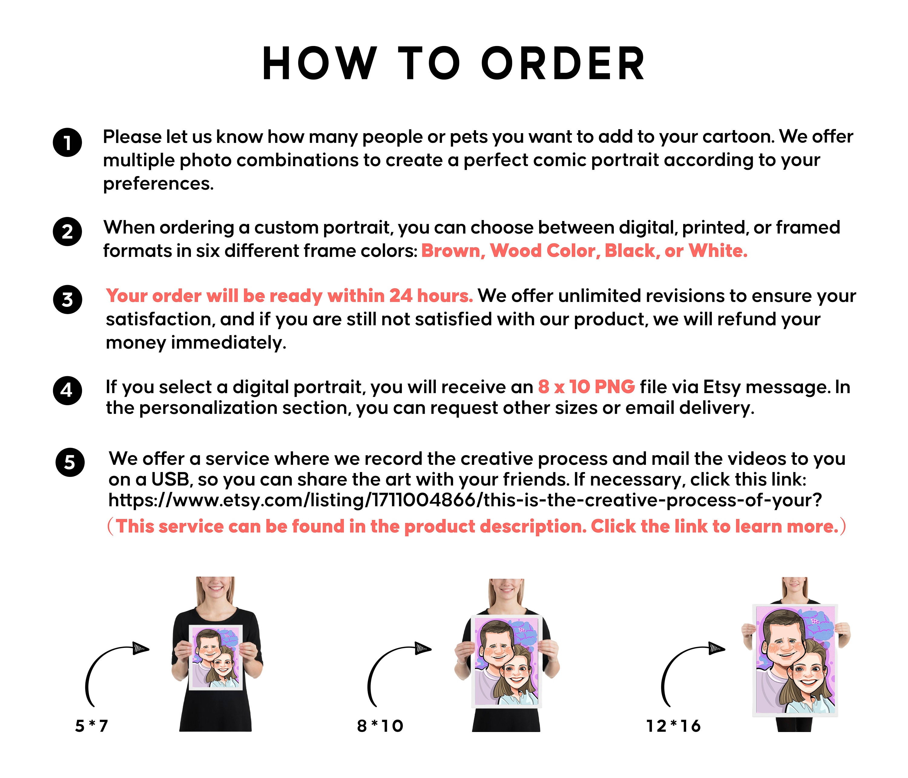 Children Cartoon Drawing, Custom Cartoon Portrait From Your Photo ...