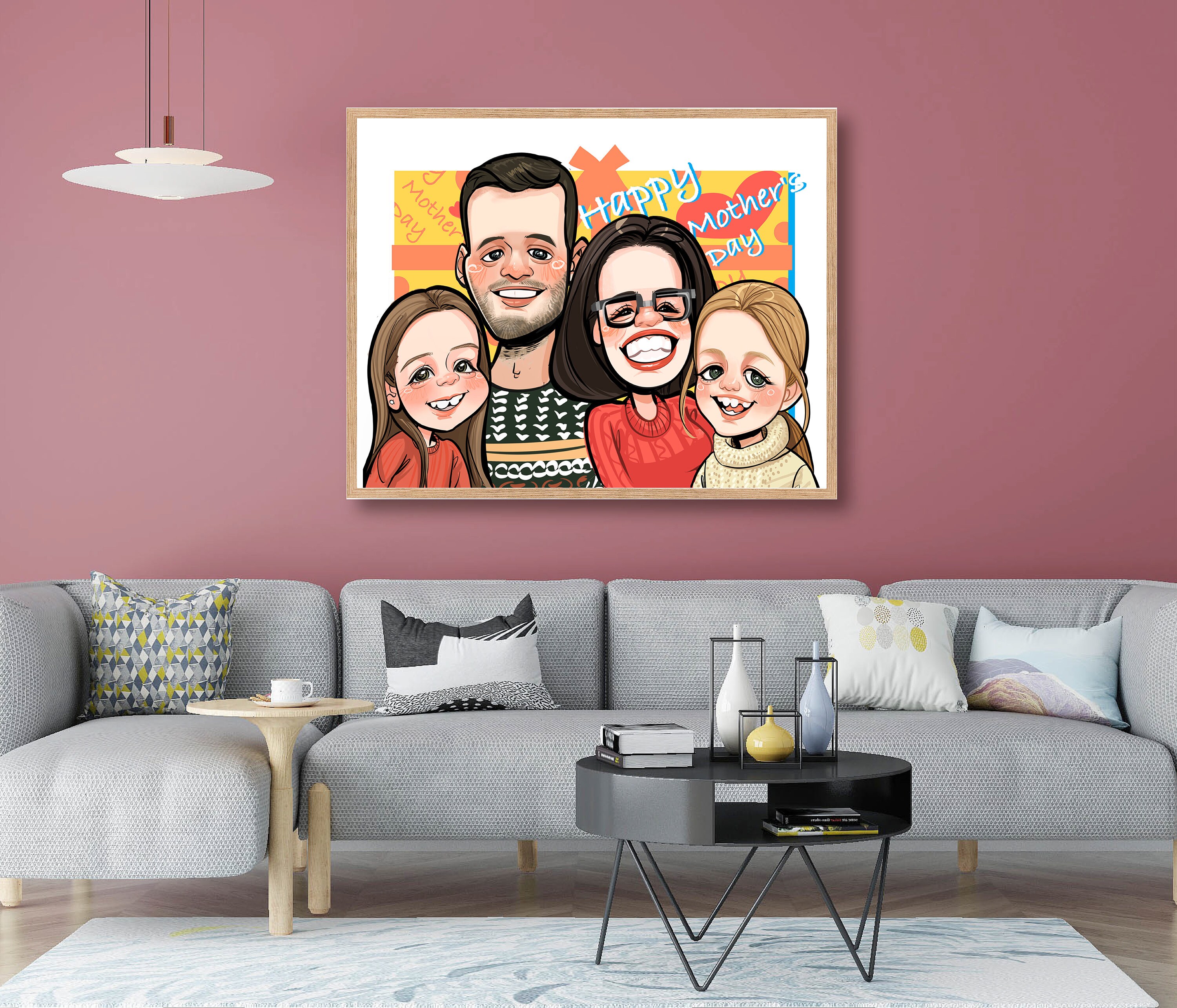 Children Cartoon Drawing, Custom Cartoon Portrait From Your Photo ...