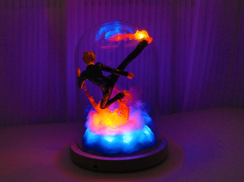 Sanji One Piece Night Light: Handmade Anime Lamp With Flame Effect - Etsy