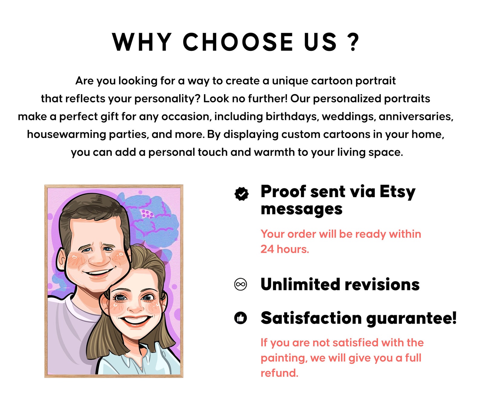 Custom Cartoon Portrait From Your Photo - Etsy