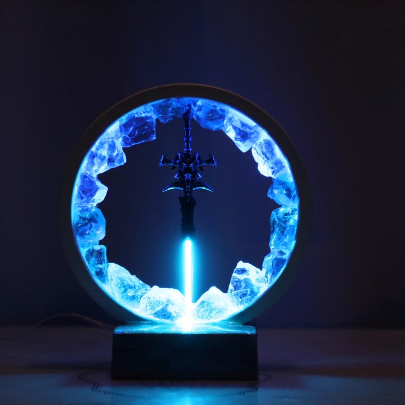 Handmade Lich King Frostmourne Night Light: Wow Flowing Water Sword - Etsy
