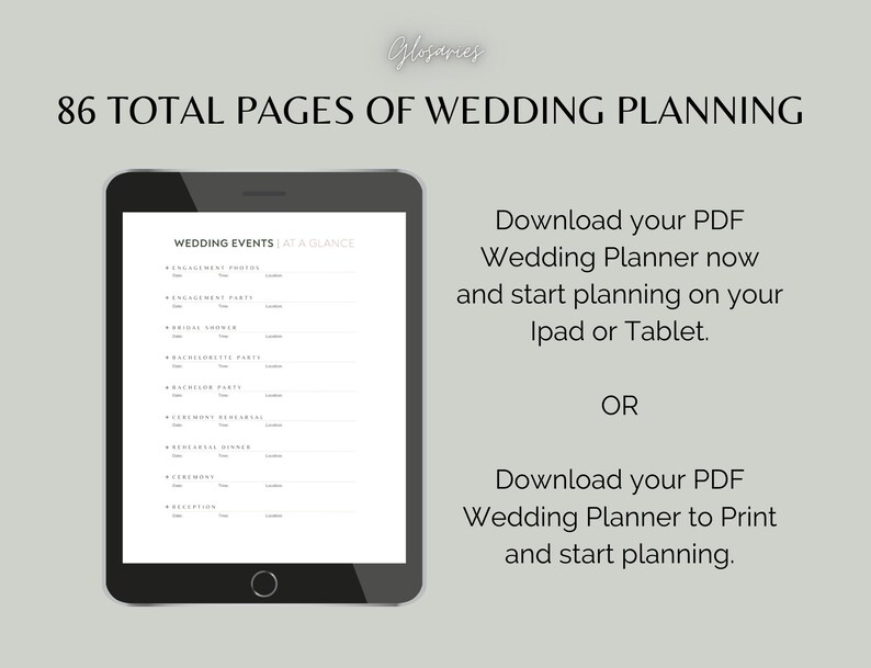 Wedding Planner Printable Printable Wedding Planner Kit - Etsy