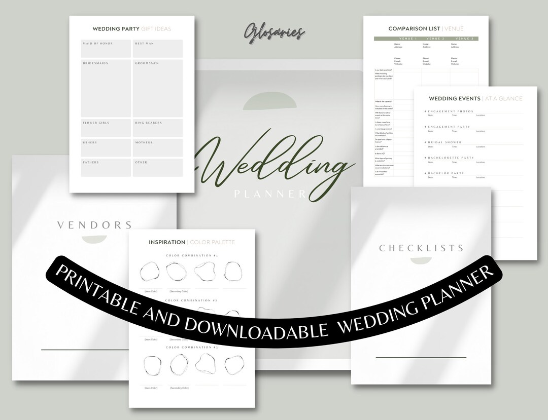 Wedding Planner Printable, Printable Wedding Planner Kit, Wedding ...