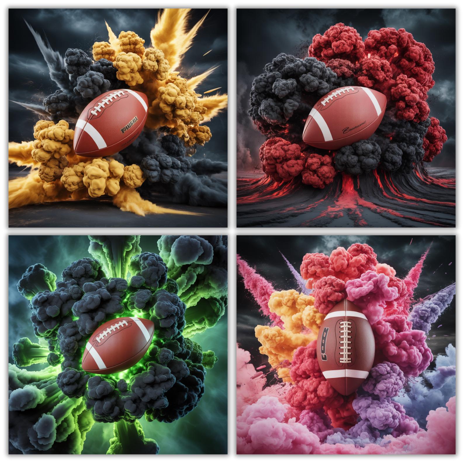 50 Football Backdrops Bundle, Colored Smoke Background, Football and ...