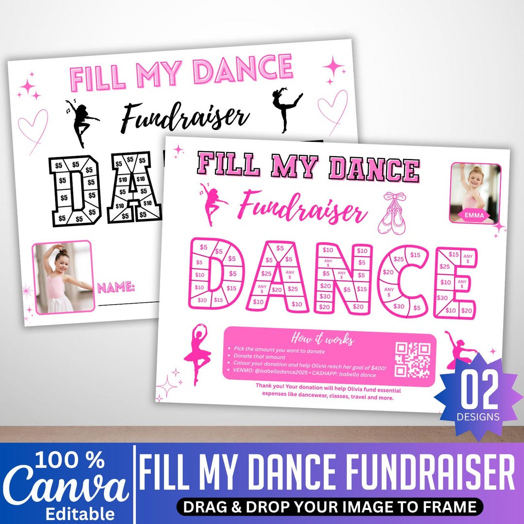 Fill My Dance Fundraiser Canva Editable Template, My Season Fundraiser ...