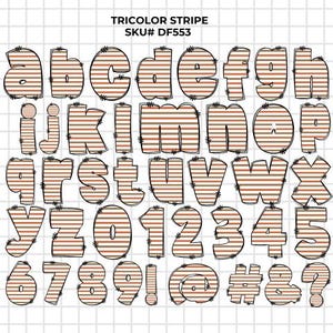 Stripes Pattern Alphabet Clipart, Minimalist Striped Letters, Stylish ...