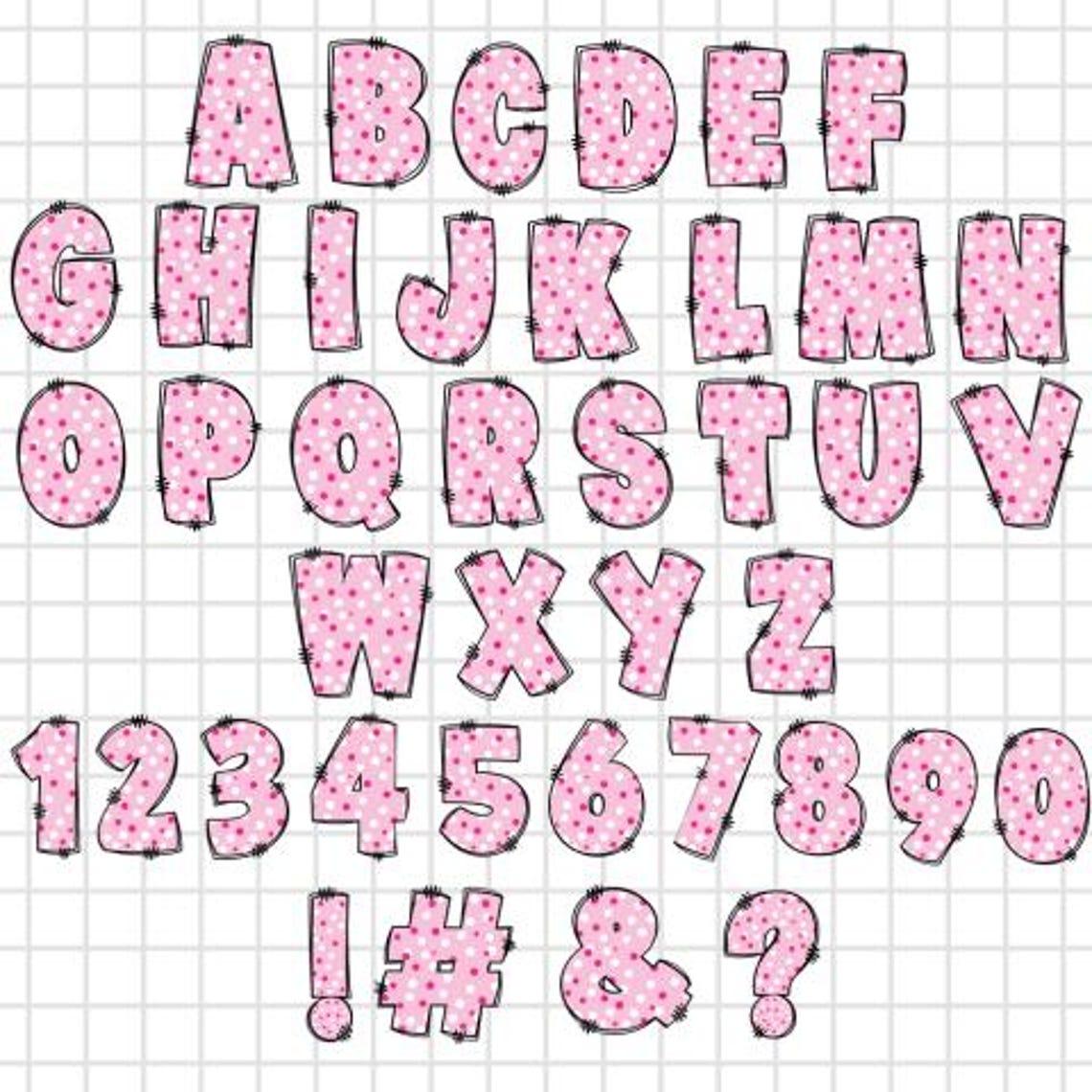 Breast Cancer Awareness Alphabet Png, Breast Cancer Doodle Letters, 4 ...