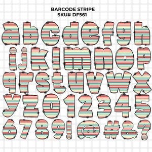 Stripes Pattern Alphabet Clipart, Minimalist Striped Letters, Stylish ...