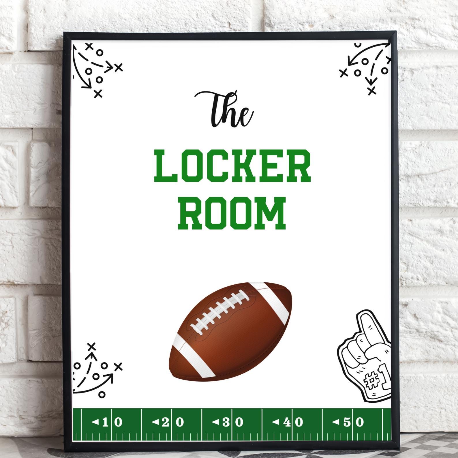 Football Party Signs Canva Template, Editable Football Birthday Signs ...