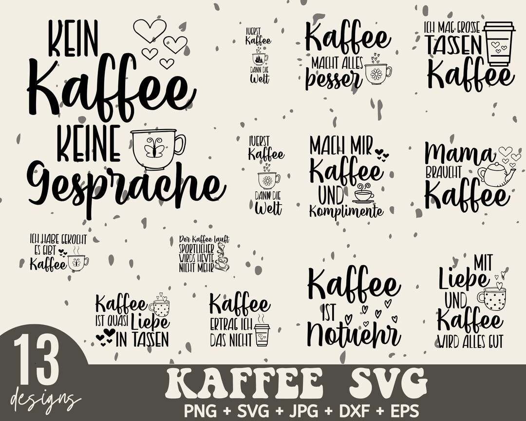 Deutsch Kaffee Plotter Svg Bundle Kaffee Masch Kaffeezeit - Etsy