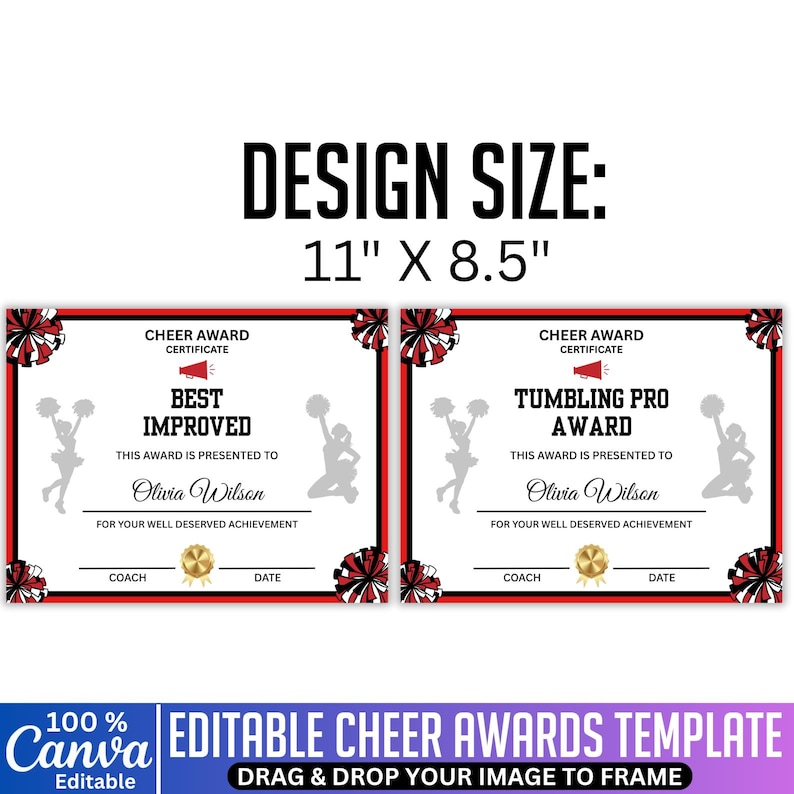 30 Cheerleading Certificates Template, Cheerleading Awards Canva ...