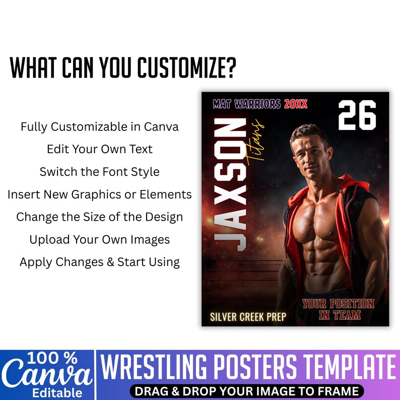 Wrestling Poster Canva Template, Editable Wrestling Banner Sports ...