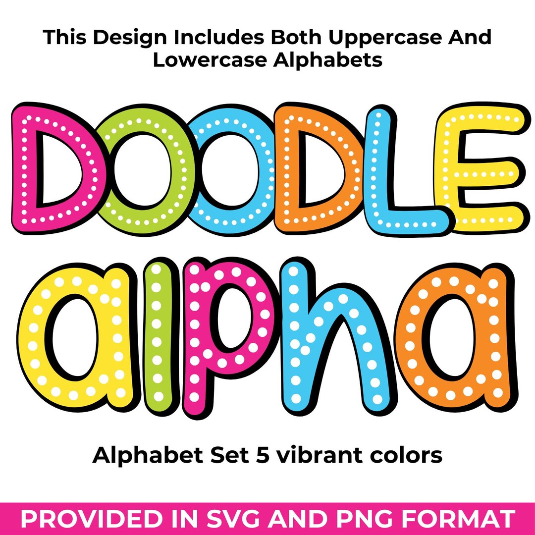 White Dots Shadow, Doodle Alphabet Svg Design, Doodle Sublimation ...