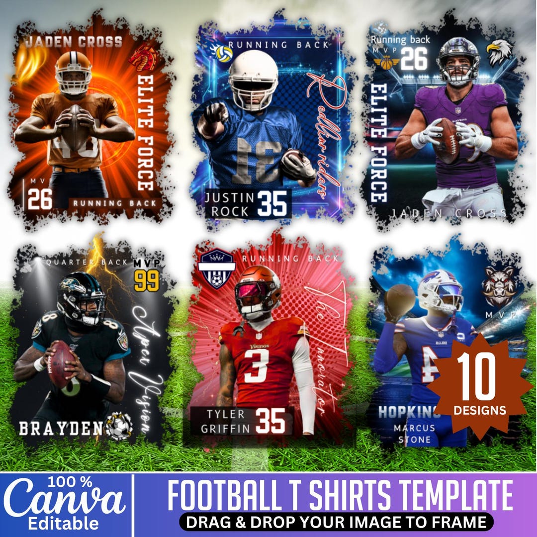 Canva Editable Football T Shirt Bundle, Football Game Day Designs ...