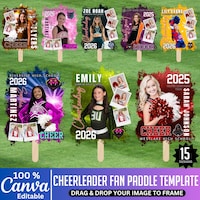 Editable Template Cheerleading Fan, Digital Download, Custom Handheld ...