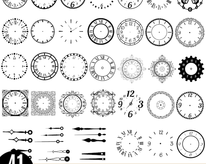 220 Clock Face SVG Bundle, Clock Svg, Clockface Clipart, Clock Face Svg ...