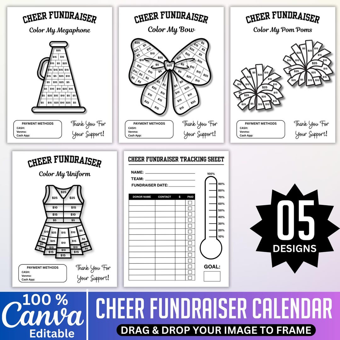Cheerleading Fundraiser Canva Template, Cheer Pick a Date Calendar ...