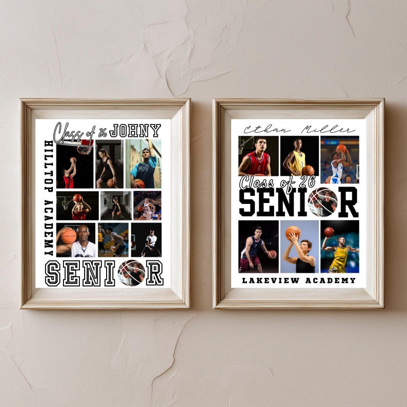 Basketball Photo Collage Template, Canva Editable Basketball Poster ...