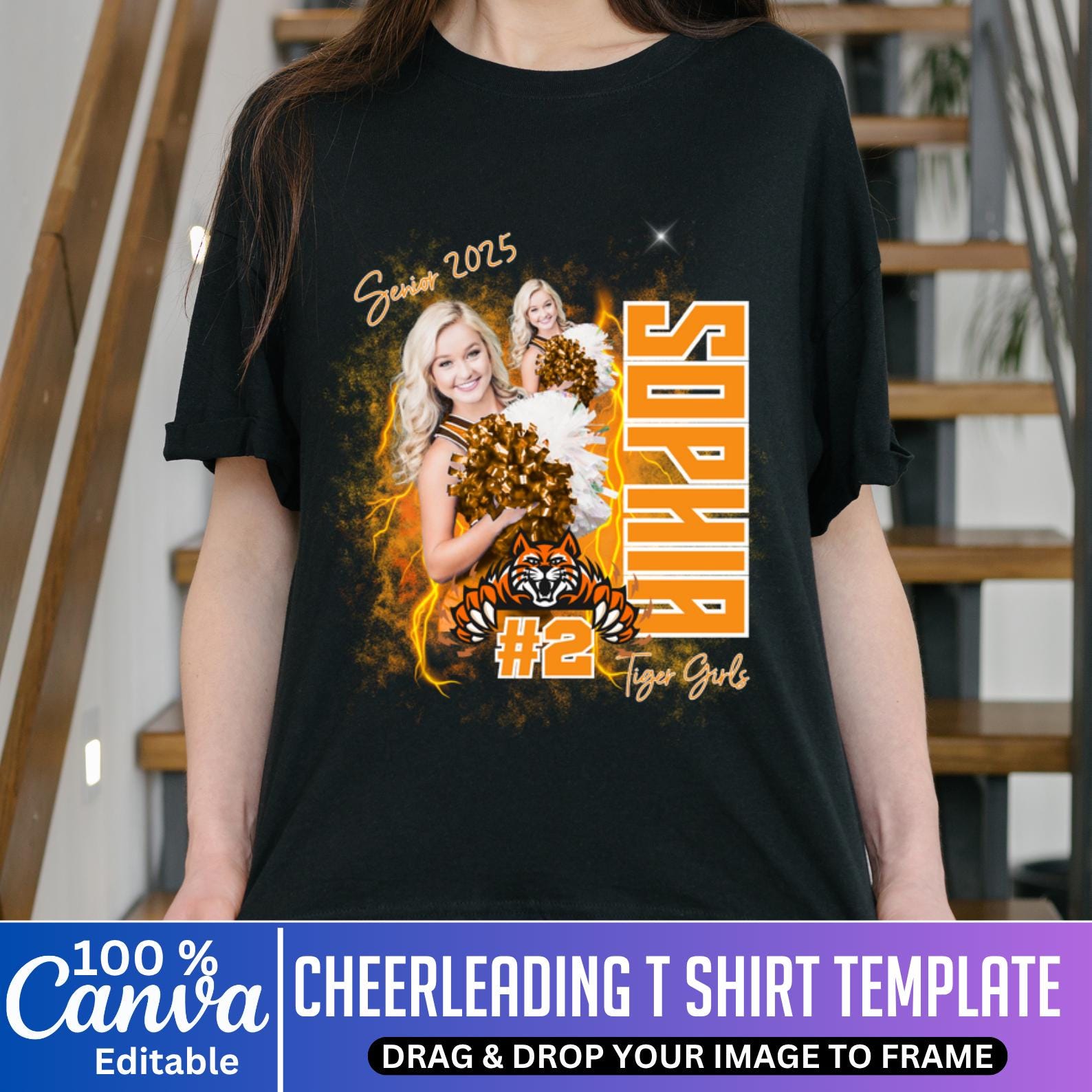 Cheerleading Editable T Shirt Template Game Day Design, Template Bundle ...