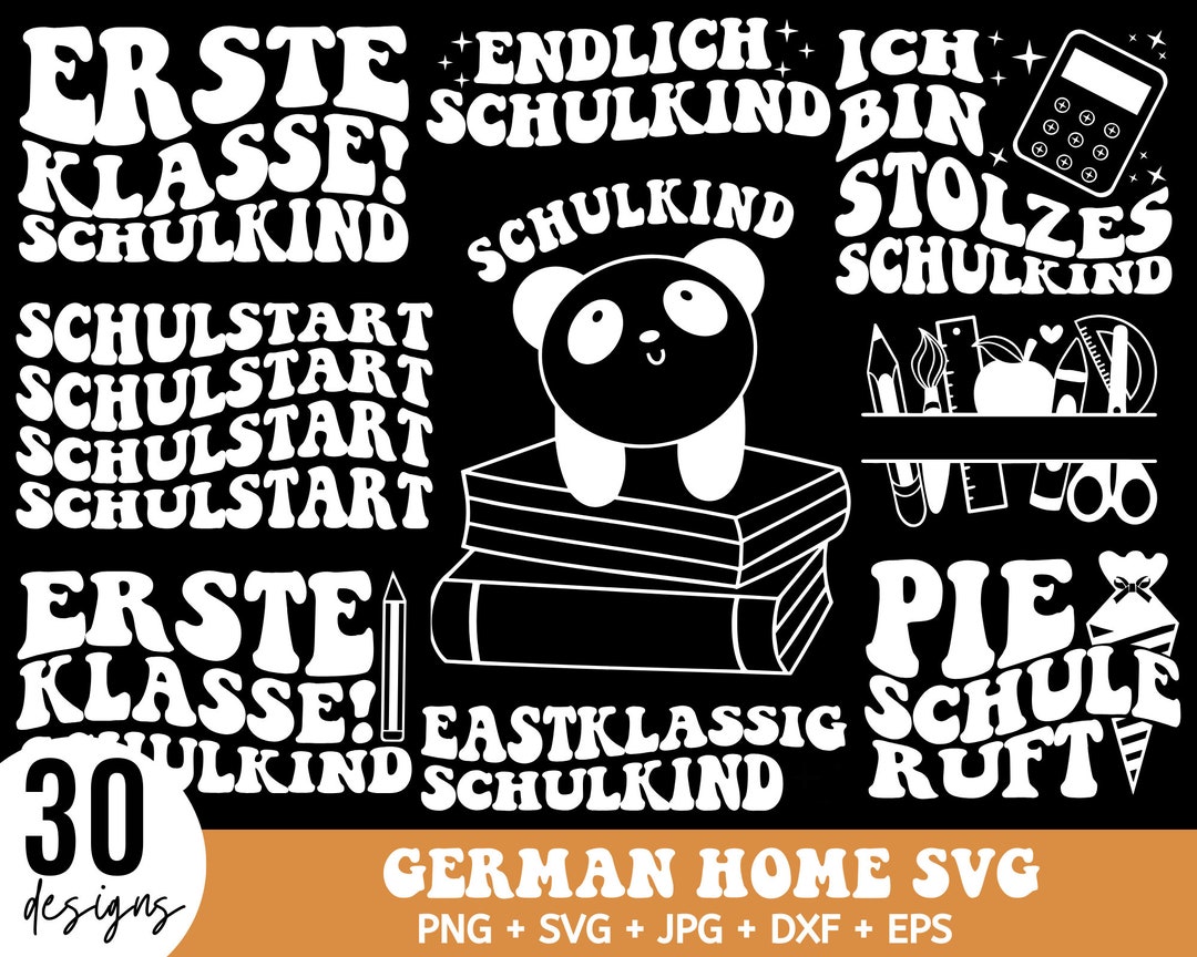 Deutsche Schulkind Plotterdatei SVG Bundle, Schuleinführung SVG, Zuckertüte Svg, Schulanfang Svg ...