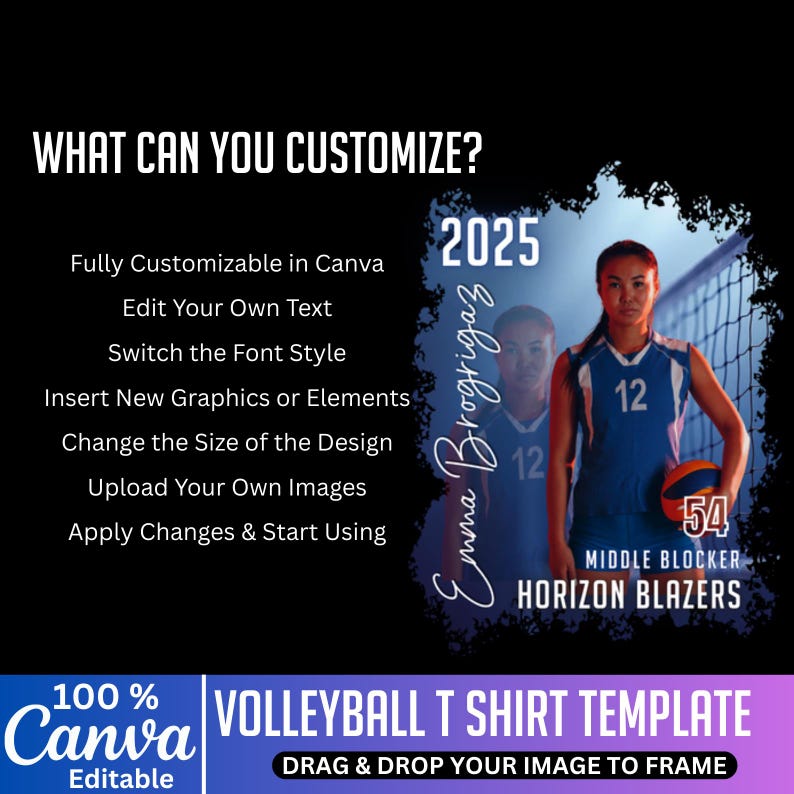 Volleyball T Shirt Canva Template, Volleyball Bootleg Design ...