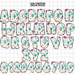 Back to School Doodle Letters & Numbers Png Bundle, School Doodle ...