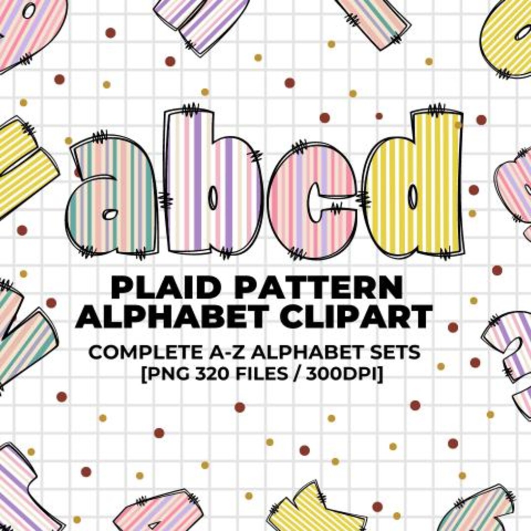 Stripes Pattern Alphabet Clipart, Minimalist Striped Letters, Stylish ...