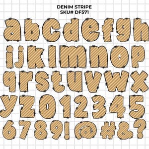 Stripes Pattern Alphabet Clipart, Minimalist Striped Letters, Stylish ...
