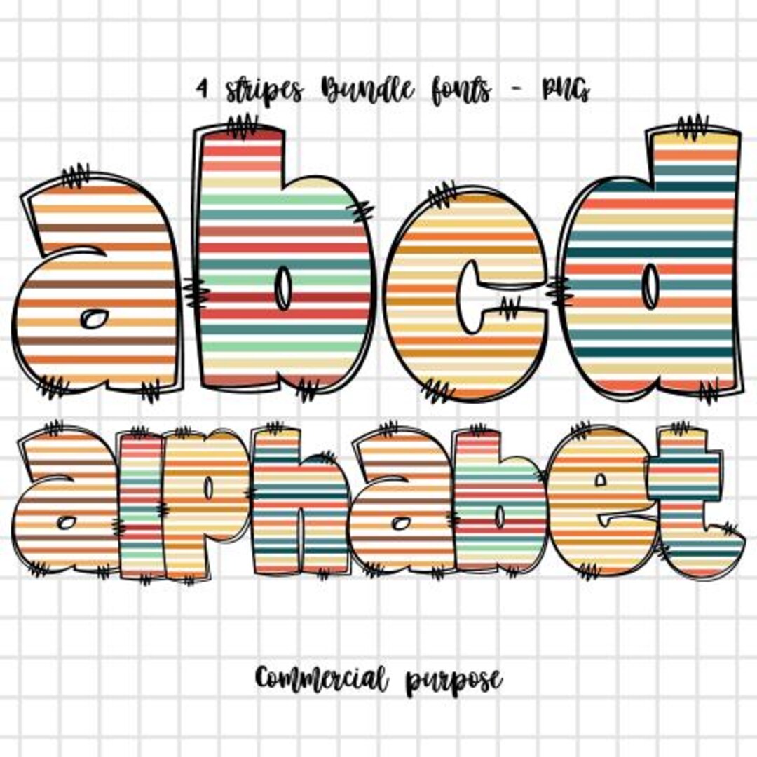 Stripes Pattern Alphabet Clipart, Minimalist Striped Letters, Stylish ...