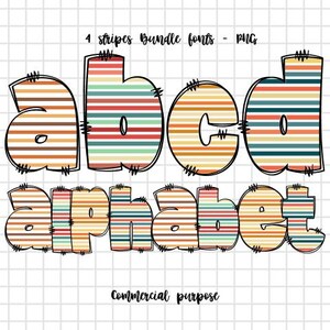 Stripes Pattern Alphabet Clipart, Minimalist Striped Letters, Stylish ...