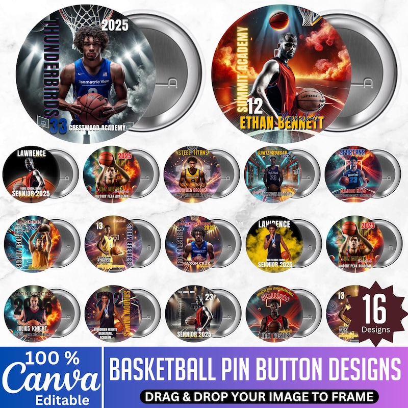 Basketball Pin Template - Etsy
