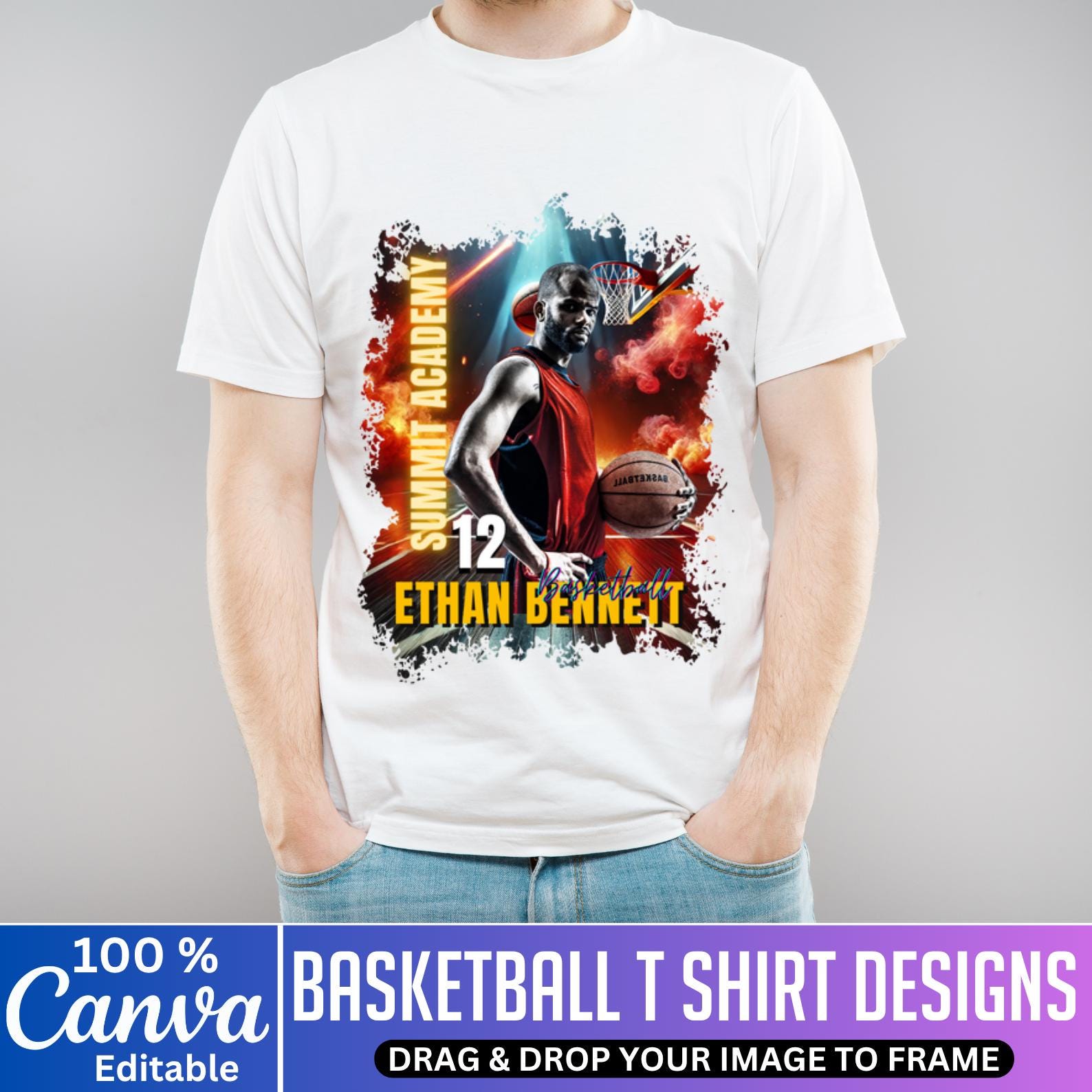 16 Basketball T Shirt Design Bundle, Basketball Game Editable Design ...