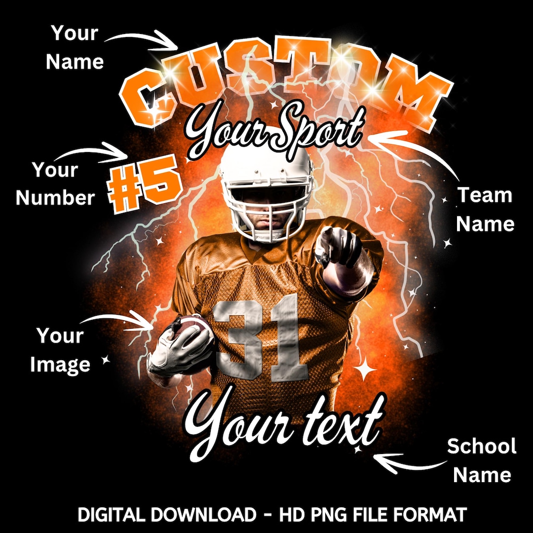 30 Football Custom Canva Template, Canva Mascot Design, Custom Bootleg ...