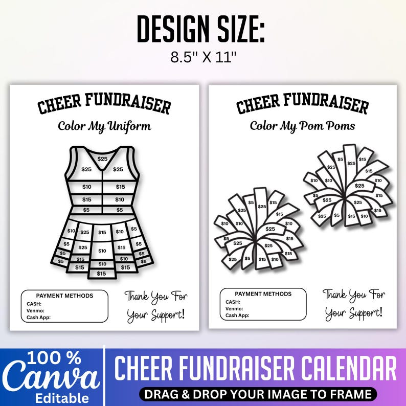 Cheerleading Fundraiser Canva Template, Cheer Pick a Date Calendar ...