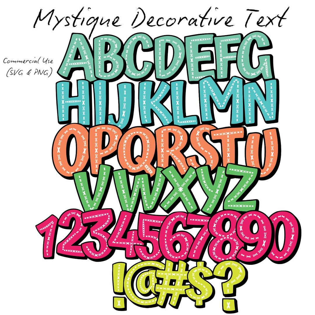 Bright Colorful Alphabet PNG Bundle, 6 Alpha Sets, Bright Color Palette ...