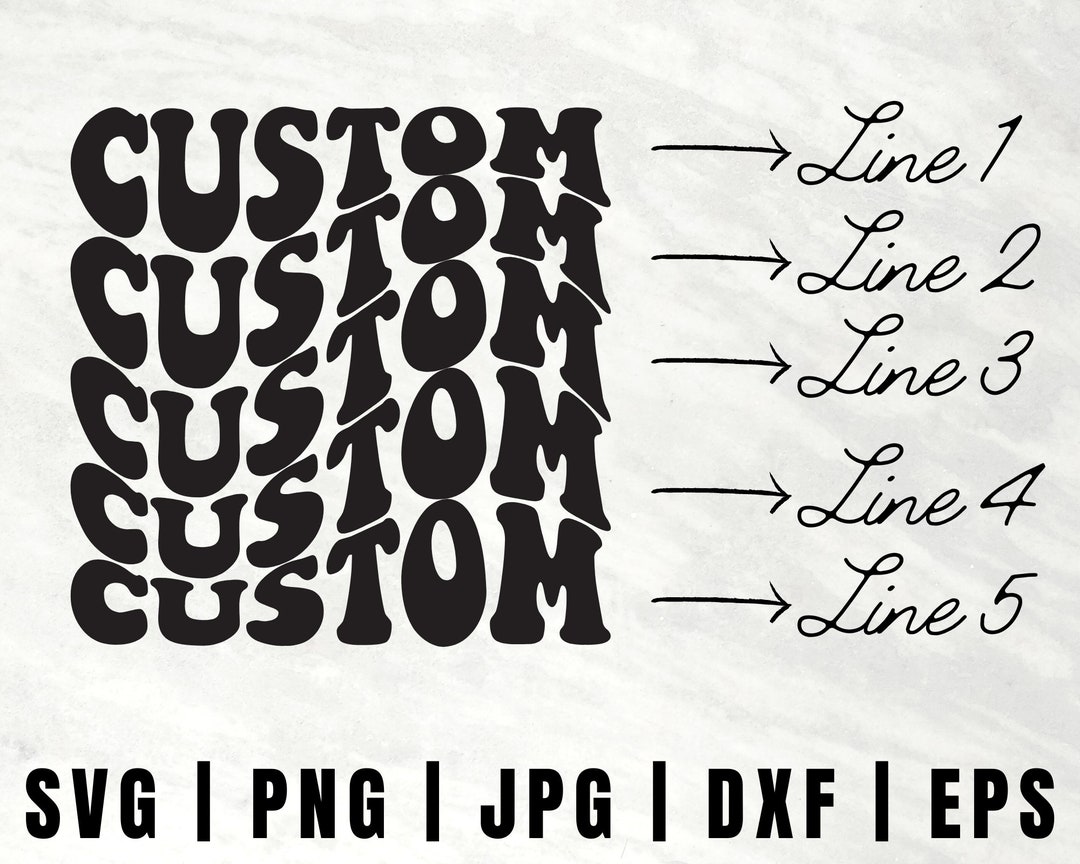 Custom Wavy Letters Svg, Wave Font Quote, Customised Retro Wavy Text ...