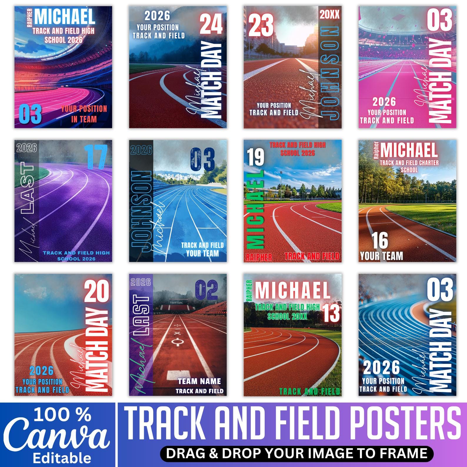 Track and Field Posters Template, Canva Editable Track Sports ...