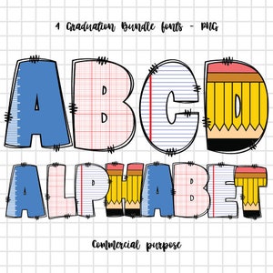 Back to School Doodle Alphabet Bundle, School Teacher, Alpha Doodle ...