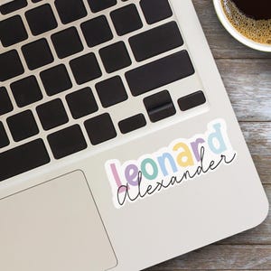 Custom Name Sticker, Personalized Name Sticker, Retro Custom Sticker ...