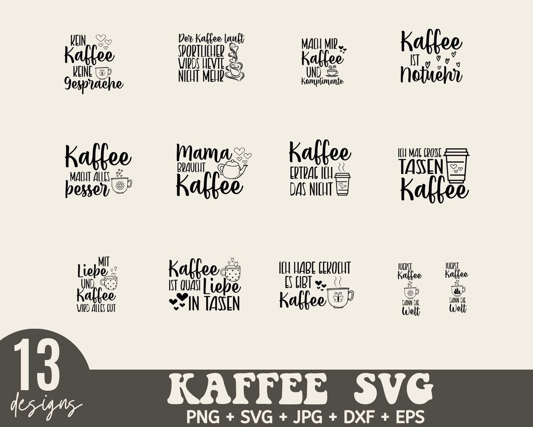 German Kaffee Plotter Svg Bundle Kaffeezeit SVG Kaffee - Etsy