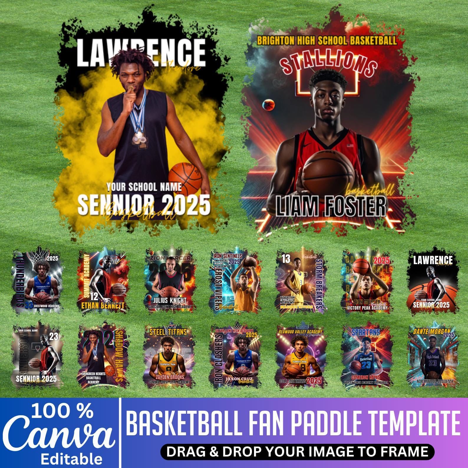 16 Basketball Fan Paddle Template Bundle, Senior Night, Digital File ...