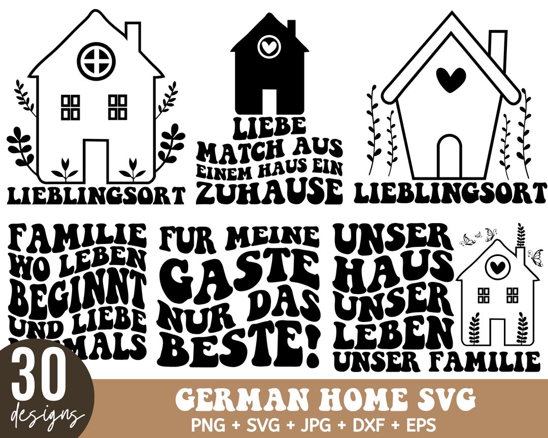 Deutsch Haus Plotterdatei Svg Bundle Zuhause Sprüche Svg - Etsy
