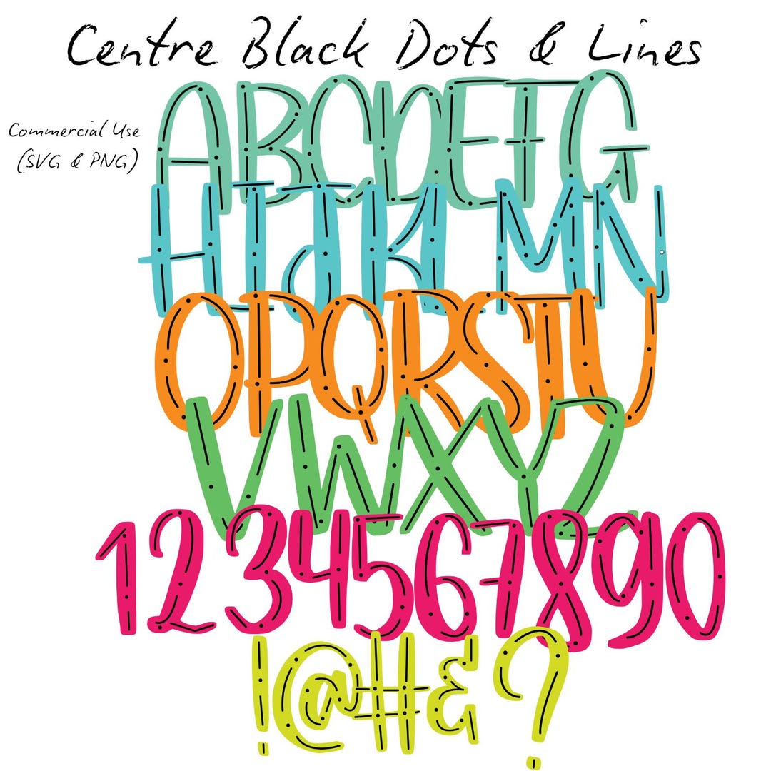 Center Black Line Scribble Alphabets SVG PNG Bundle, Bright Doodle ...