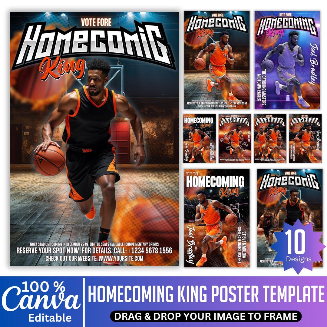 10 Homecoming King Poster Bundle, Homecoming Banners, Homecoming ...