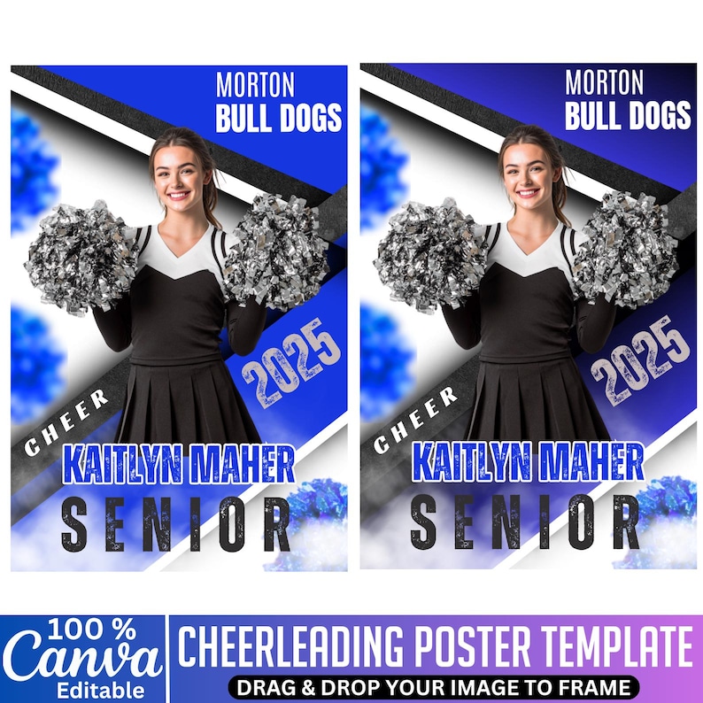 10 Cheerleading Poster Template, Editable Canva Template, Senior Night ...