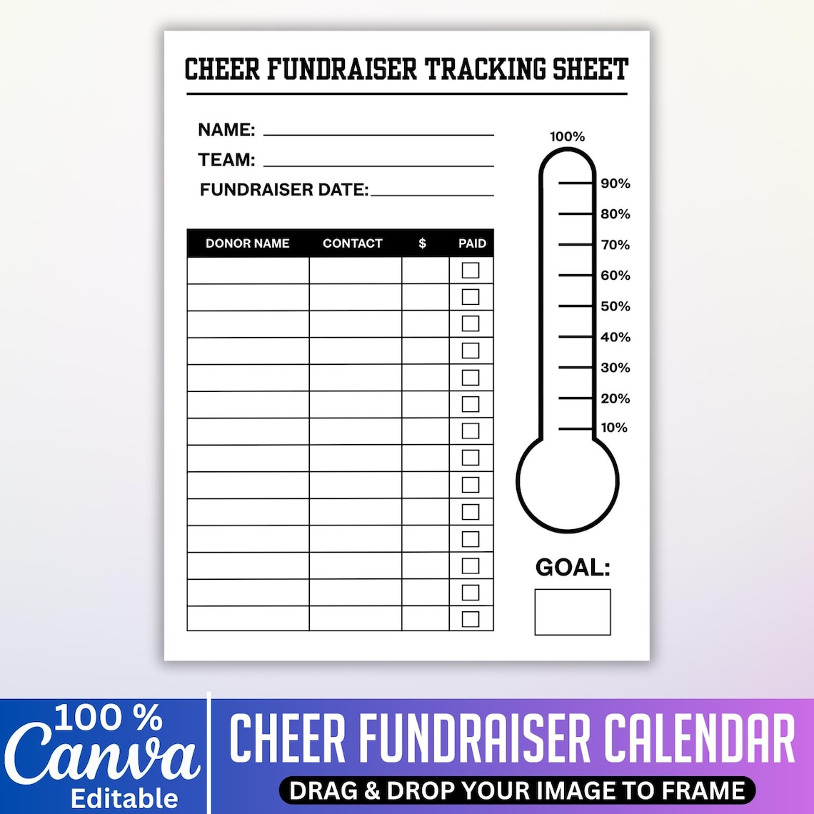 Cheerleading Fundraiser Canva Template, Cheer Pick a Date Calendar ...