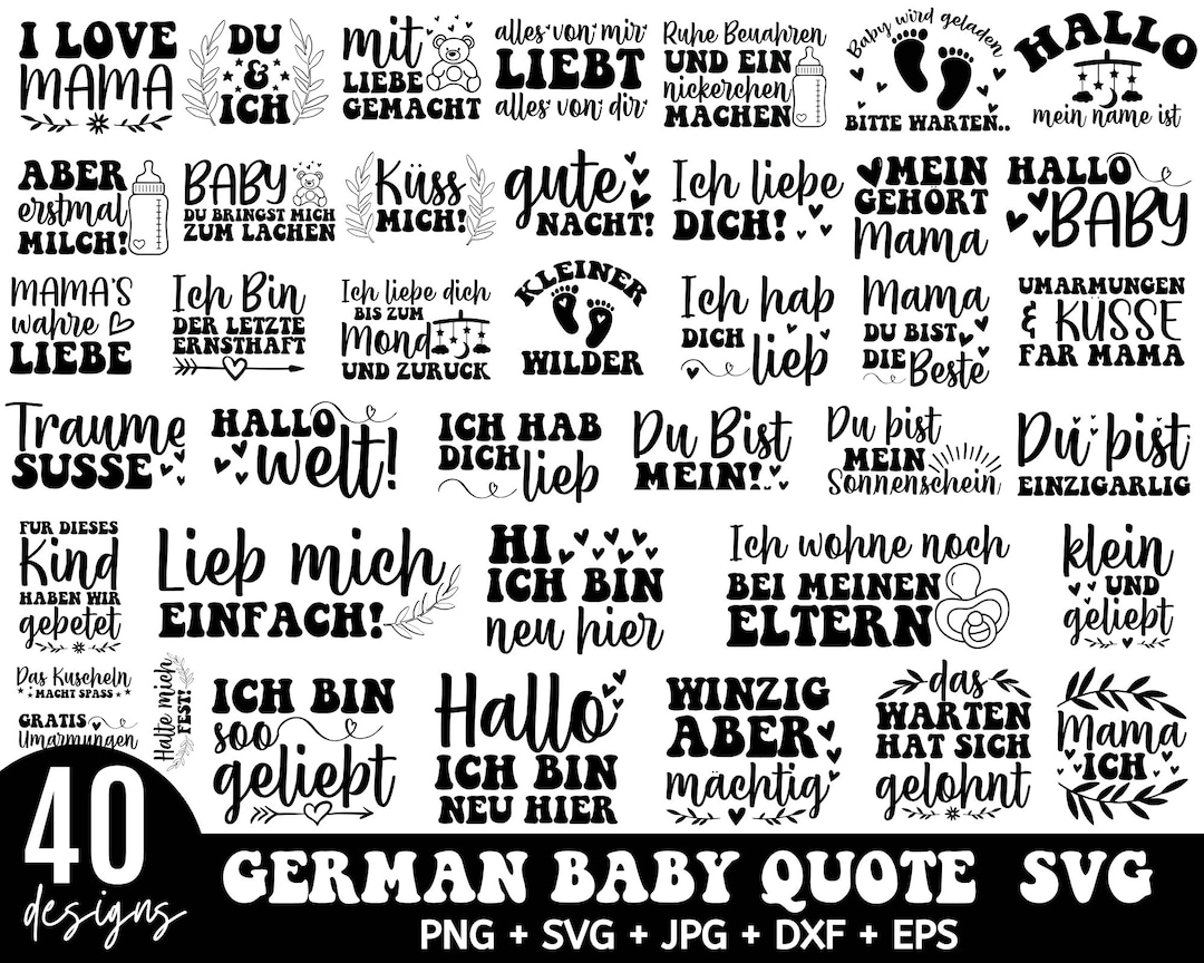 Deutsch Baby Zitat Plotterdatei SVG Bundle, Baby Meilenstein Runden Plotterdatei SVG, Baby Junge ...